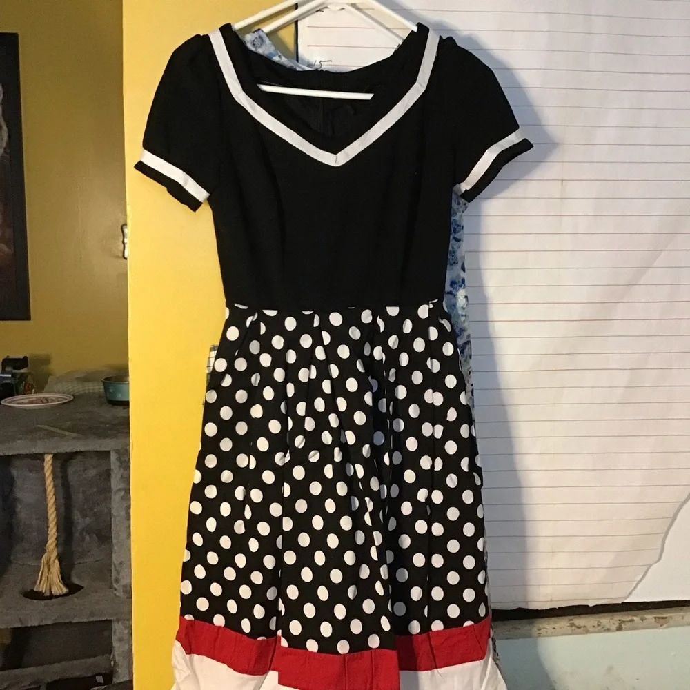 Dresses | Most Tags Removed Knee Lengthmidi Dress Wpolka Dots Sz S Blk ...